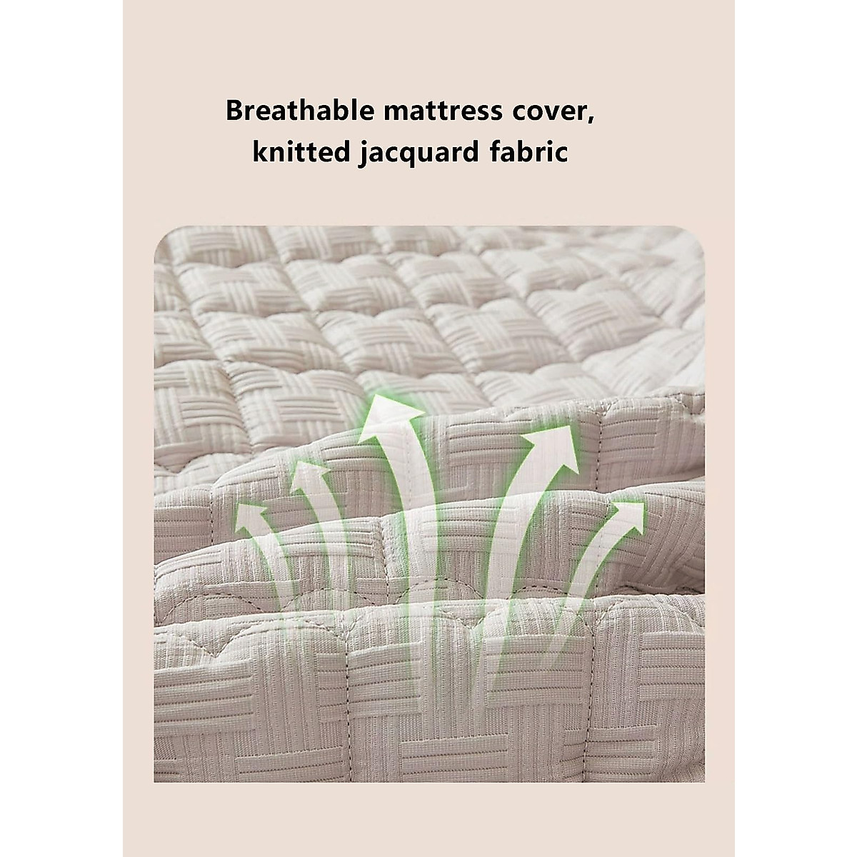 LFSPHQEC Quilted Fitted Mattress Protector 11"" Deep Mattress Pad Elastic Fitted Mattress Cover Mattress Topper for Twin Small Double Full Queen Super King Bed(Green,90x200+28cm)