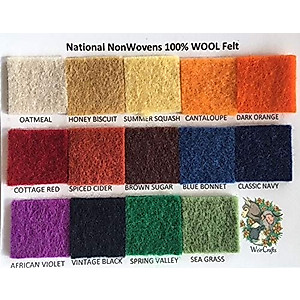 100% Wool Craft Felt - 14 Sheet Package - from National NonWovens Co.