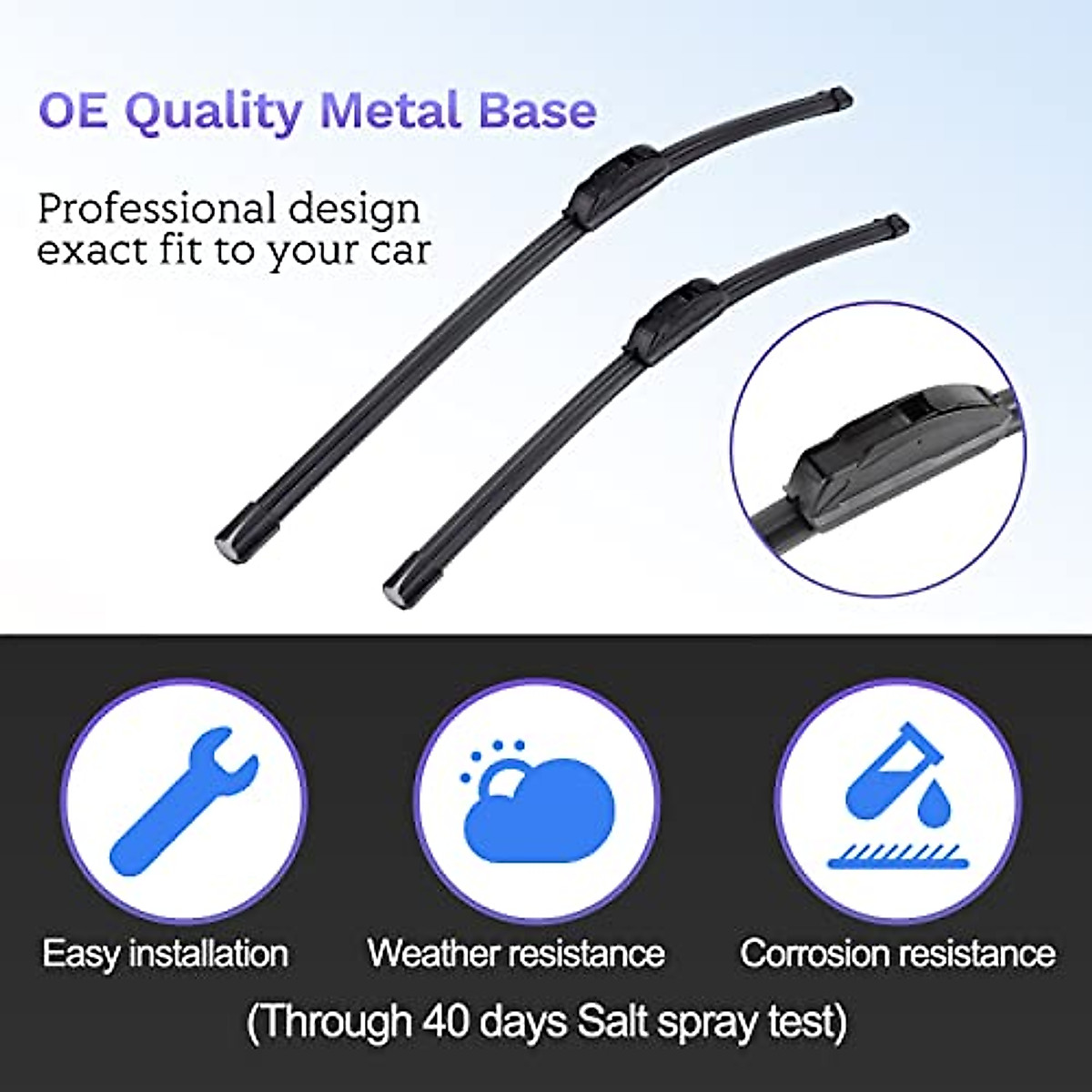 26" 17" 12" Windshield Wiper Blades Replacement for Honda CR-V CRV 2022 2021 2020 2019 2018 2017 Premium All Weather Wiper Blade (3 of Set)