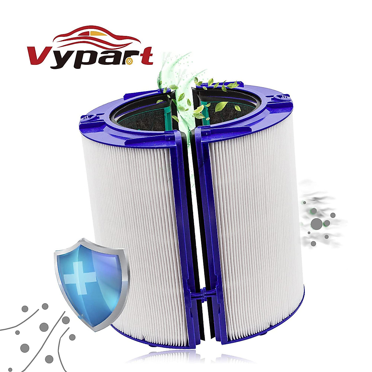 Vypart TP04 Filter Replacement fit For Filter,Replacement H13 Hepa Filter fit for TP04,HP04,DP04 Pure Cool Tower Series,1Pack Hepa Air Purifying Filter Set&1Pack Activated Carbon Pre-Filter Set