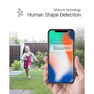 EZVIZ Outdoor Security Camera Color Night Vision, 1080P AI-Powered Person Detection, H.265, IP67 Waterproof, Customizable Detection Zones, 2.4GHz WiFi Supports MicroSD Card up to 256GB(C3N)