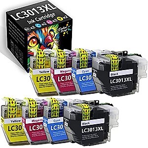 C P 8-Pack ColorPrint Compatible LC3013 Ink Cartridge High Yield for Brother LC3013XL LC-3013 XL LC3011 LC3011XL Work with MFC-J690DW MFC-J895DW MFC-J491DW MFC-J497DW Printer (2BK, 2C, 2M, 2Y), Cyan