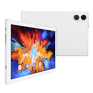 10.1 Inch HD Tablet, Octa Core Type C Charging 4G LTE Tablet 512GB Expandable HiFi Speakers 8GB RAM 128GB ROM US Plug 100-240V for Office for Learning (White)
