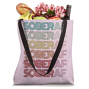 Funny SOBER AF Retro Sobriety 12 Steps AA Program Groovy 60s Tote Bag