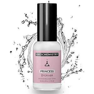 VIROCHEMISTRY Pheromones For Women (PRINCESS) Body Spray - Elegant, Ultra Strength Organic Human Pheromones Fragrance Body Spray 50mL - [Human Grade Pheromones to Attract Men]