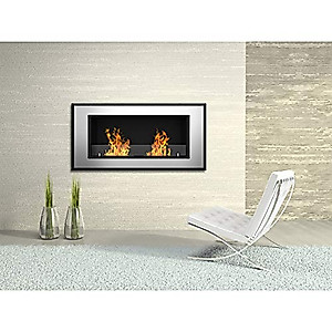 Elite Flame Tulsa Ventless Bio Ethanol Recessed or Wall Mounted Fireplace