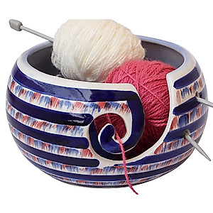 ABHANDICRAFTS Ceramic Knitting Yarn Bowl, Crochet for Moms - A Perfect on All Occasions for Moms and Grandmothers