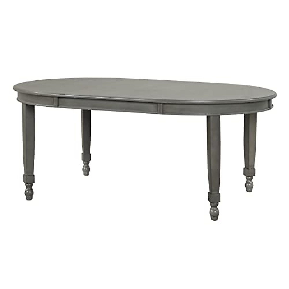Liveasy Furniture Dining Room Table Set for 6, Kitchen Oval Table with Bench and Chairs Set (Set of 6) Dinette Table with Chairs and Bench (Oval Grey)
