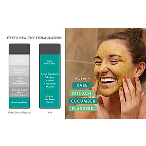 Plant-Based Kale Face Body Exfoliating Scrub Mask for Keratosis Pilaris Treatment, Strawberry Legs Treatment, Cellulite, Stretch Marks, Blackheads
