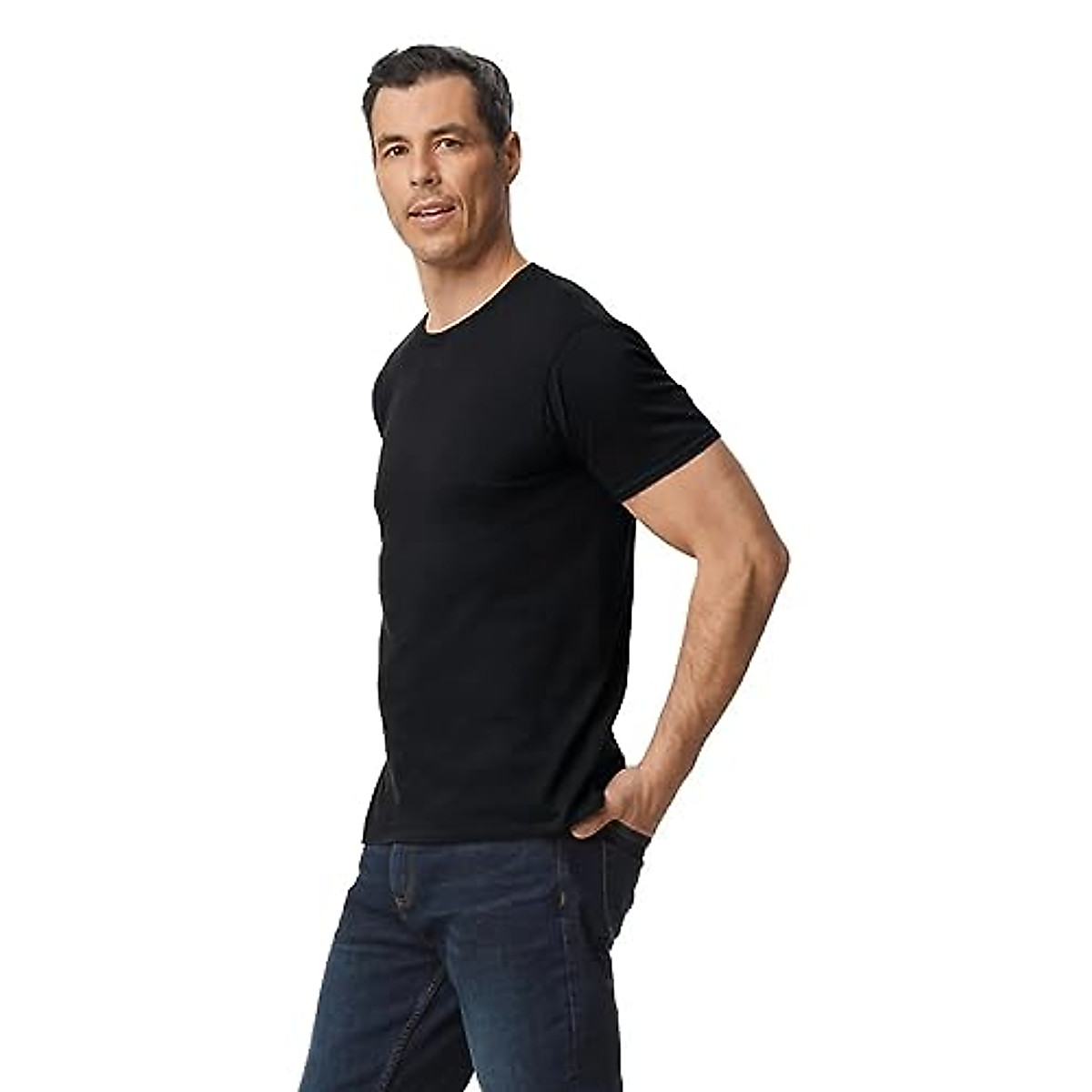 Gildan Adult Softstyle Cotton T-Shirt, Style G64000, Multipack, Black (2-Pack), 2X-Large