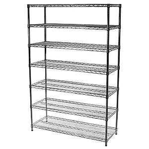 Shelving Inc. 18" d x 36" w x 72" h Chrome Wire Shelving with 7 Shelves