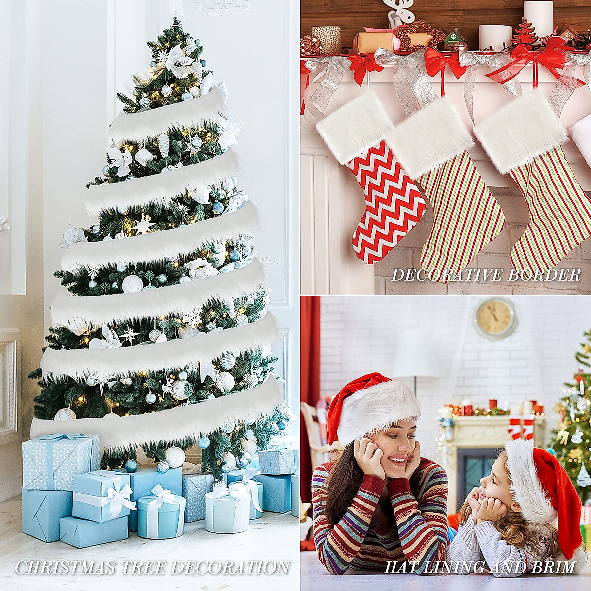 2 Pieces Faux Fur Square Furry Fur Fabric Cutting Faux Fur Fabric Shaggy Furry Fabric Fluffy Fabric Fur Chair Cover Patches Clothing Decoration Suitable for DIY Craft, 2 x 60 Inches (White)