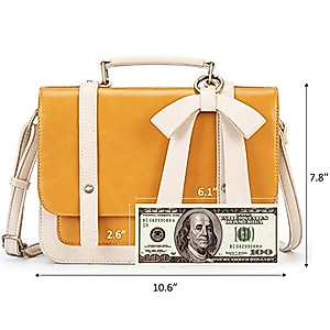 ECOSUSI Purses and Handbags for Women Crossbody Purse PU Leather Satchel Bags Over the Shoulder Purse with Detachable Bow