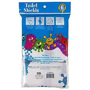 Potty Shields Toilet Seat Covers Disposable (6 Pack) - XL Waterproof Toilet Cover for Toddlers, Kids & Adults - Portable & Individually Wrapped for Travel, Potty Training, Vacations, Public Restrooms