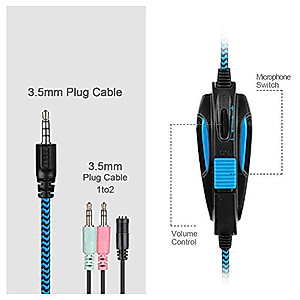 SADES Stereo Gaming Headset for PS4 PC Xbox One Controller Noise Cancelling Over Ear Headphones with Mic White (SDSSA810W-HDST)