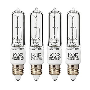 (Pack Of 4) Q75CL/MC - 75 Watt JD T4 E11 Mini Candelabra Base 120V Clear Light Bulbs