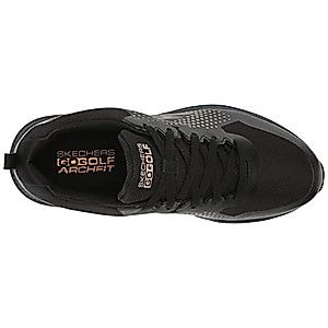 Skechers Women's Go Elite 5 Arch Fit Waterproof Golf Shoe Sneaker, Black/Rose Gold Sport, 5.5