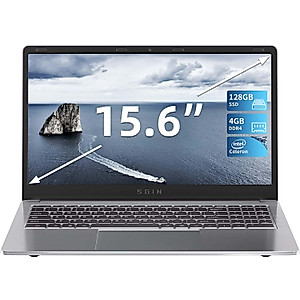 SGIN 15.6 Inch Laptop, 4GB DDR4 RAM 128GB SSD Notebook, Laptops with Intel Celeron Quad Core Processor, Intel UHD Graphics 600, USB3.0, Mini HDMI, WiFi, Bluetooth 4.2