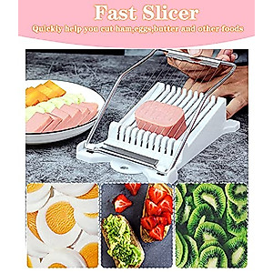 6 Pcs/Set Spam Musubi Maker Mold Press (Non Stick) with Luncheon Meat Slicer Kit Sushi Shake Rice Ball Mold Onigiri Mold Sushi Making Tool Egg Slicer Hot Dog Cutter for Kitchen
