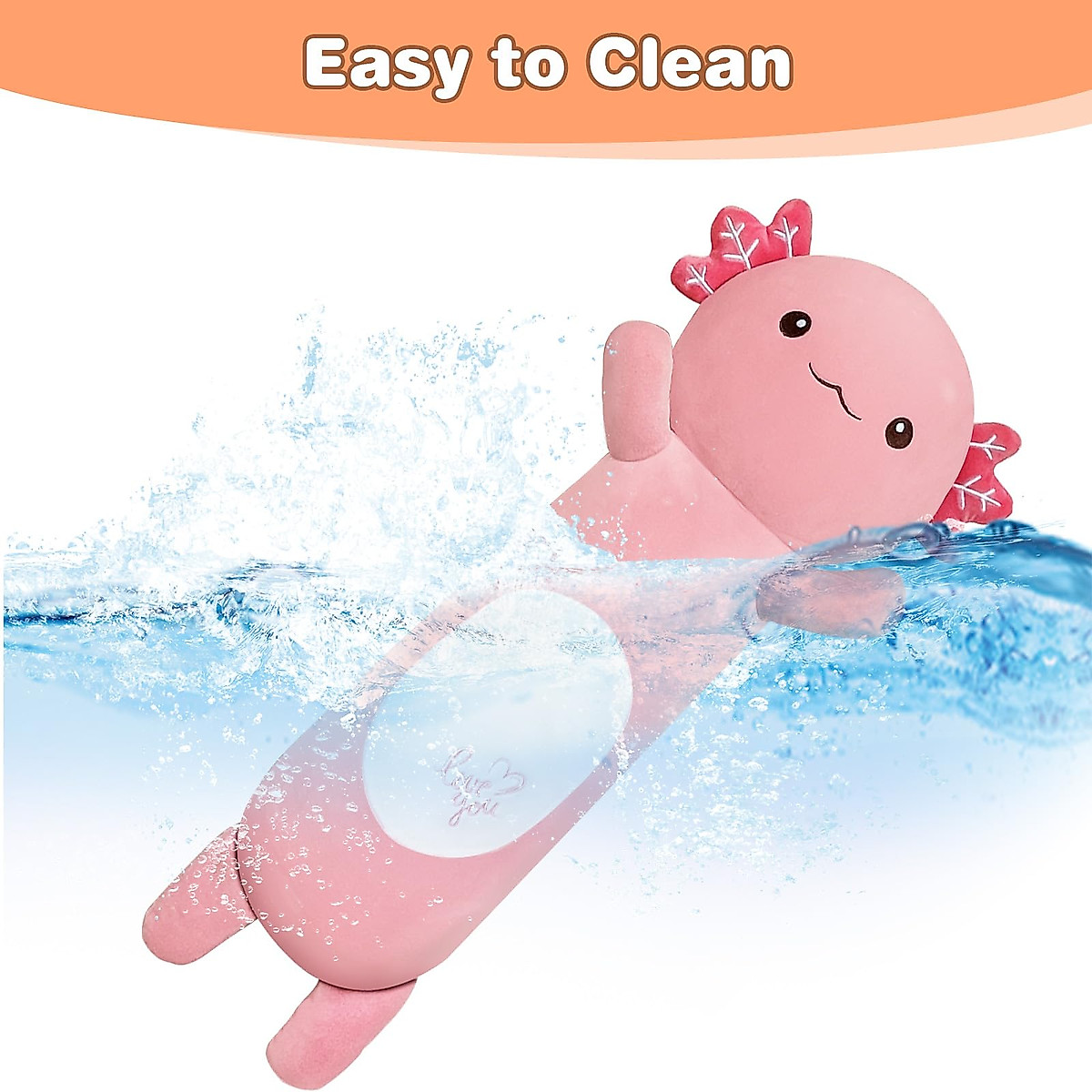 NXNYNZ Pink Long Axolotl Plush Body Pillow, Cute Axolotl Stuffed Animal, Axolotl Body Pillow Long Plush Doll for Kids Children Adults Gifts 47"