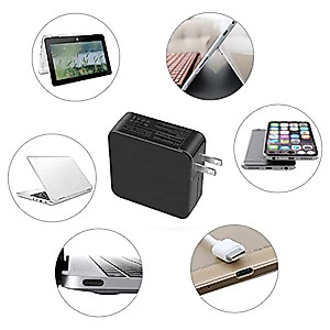65W 45W USB-C Laptop Charger for Dell Latitude 12 5285 5289 7250 7255 7285;13 7370; 14 5480 7480
