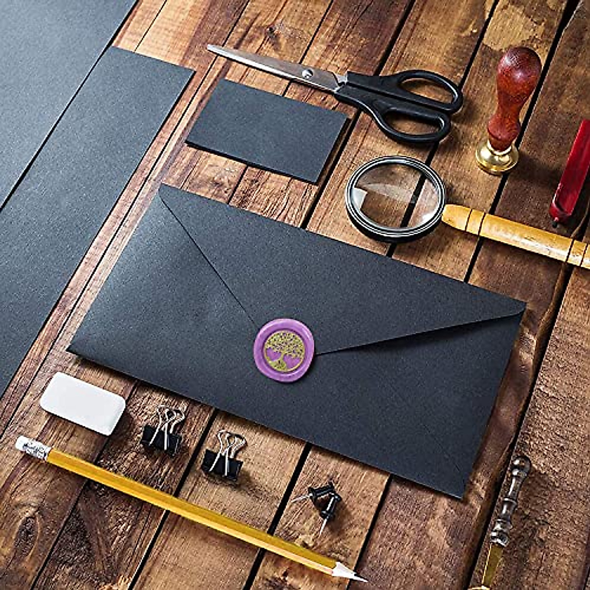 YIPLED Sealing Wax Kit, 728 Pcs Wax Seal Stamp Kit with 24 Color Wax Seal Beads, 2 Pens, Wax Seal Warmer, Wax Stamp Spoon and Candles for Gift & Envelope Sealing, Wedding Invitation