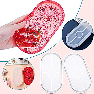 DIY Tray Resin Mould Craft Oval Creative Jewelry Making Mould Plate Dish Ashtray Mould for Resin Epoxy Mould Silicone Resin Casting Mould for Office Home Decoration Supplies Ideal Present (2 Pieces)