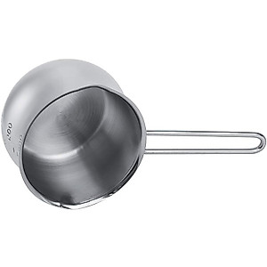 Haofy Stainless Steel Milk Pot, Butter Cheese Chocolate Melting Pot, Coffee Warming Pot with Dual Pour Spout, Small Saucepan, Kitchen Cooking Baking Pot for Melting Chocolate Butter