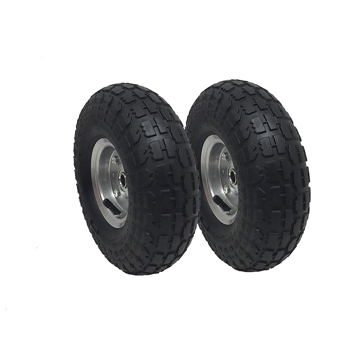 2 Count – 10" Pneumatic Air Filled Hand Truck/All Purpose Utility Tires on Wheels for Dolly Hand Truck Cart 4.10/3.50-4