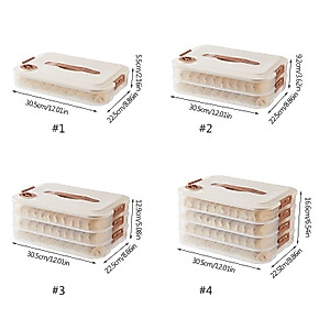 Hisocute Multi-layer Dumpling Storage Box With Lid Sealing Organization Container For Kitchen Vegetable Dumpling Box, 4-tier