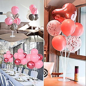 HPLYEL 10 Sets Balloon Stand Kit, Balloon Sticks Holder with Base Birthday Wedding Graduation Party Decortaions Table Centerpieces Balloon Arch kit