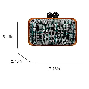 Fawziya Clutch Purses For Women Wood Frame Clutches And Evening Bags-Green