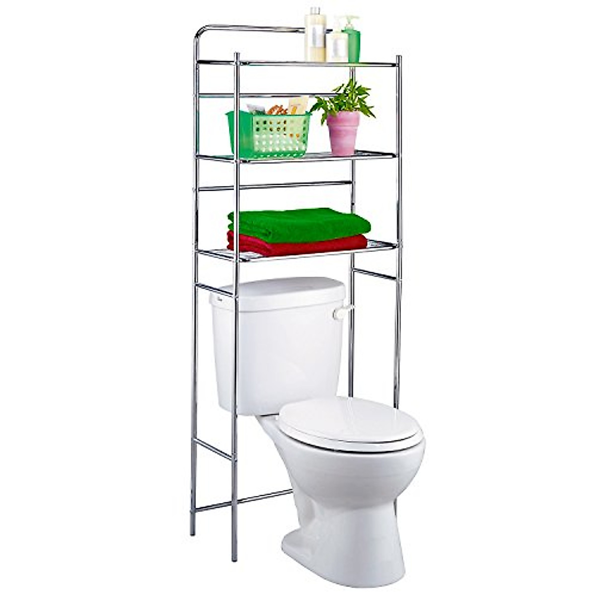 Tatkraft Tanken - Over The Toilet 3-Tier Shelf, Bathroom Space Saving Rack, 23.4 x 10.2 x 59.6 inch.