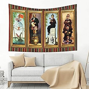 Flurvivo Haunted Tapestry 40"x30" Halloween Horror Home Decorative Wall Tapestries Wall Hanging Wall Art For Horror Theme Party Decor Dorm Bedroom Living Room