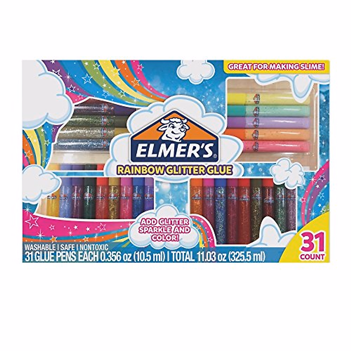 Elmer's Swirl Glam Glitter Glue, 0.36 Oz. Each, 31 count