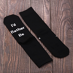 G2TUP Skiing Socks Skier Gift Snowboarder Casual Socks for Snowboarding Lovers I’d Rather Be Snowboarding (Skiing Socks)