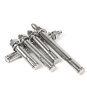 4 Pcs M10 x 80mm 304 Stainless Steel Expansion Bolt External Hex Expansion Screw Bolt Sleeve Anchor，Pool Safety Cover Expansion Bolts，for Concrete