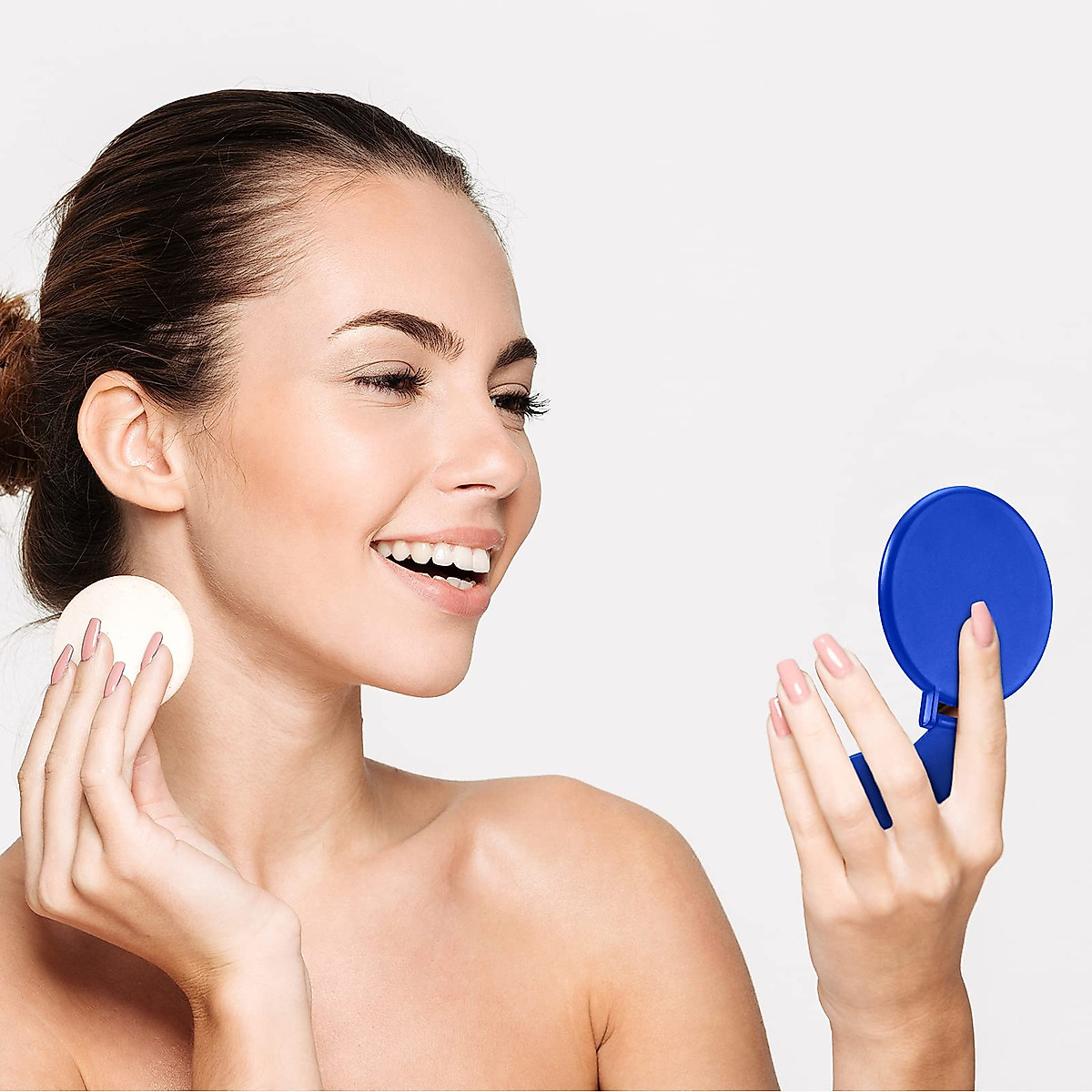 Yalikop 36 Pcs Compact Mirror Bulk Mini Round Makeup Mirror Portable Foldable for Purse Women Travel Daily Use(Pink, Purple, Green, Blue)