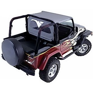 Rampage Windbreaker | Vinyl, Black Diamond Color with Clear Windows | 990035 | Fits 2007 - 2018 Jeep Wrangler JK 2-Door & 4-Door