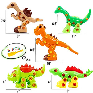 CO-T Take Apart Dinosaur Toys for 3 4 5 6 7 8 Year Old Boys - Set of 5 Dinosaurs with 5 Screwdrivers - Learning & Education Toys - STEM Take Apart Toys for 3 Year Old Boys and Girls by Polesie
