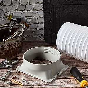 5.9 In Portable Air Conditioner Exhaust Hose Coupler Summer Portable A/C Connector Window Adapter Square Mobile A/C Coupler Connector for Air Conditioning Exhaust Duct, Square to Round(2 Pieces)