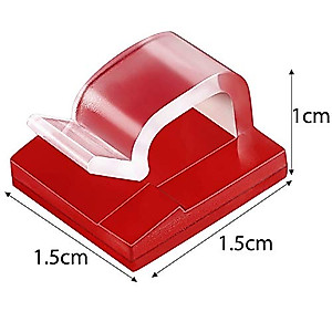 60 Pieces Outdoor Cable Clips with Adhesive Tapes Light Clips Decoration Clips Self Adhesive Hooks Wire Holder for Fairy Light (Small, Clear)