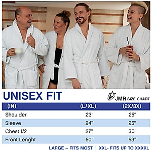 Unisex 100% Cotton Terry Cloth Bathrobe with Kimono Collar – Soft, Lightweight and Absorbent Towel Material – Ideal Robe for Men & Women at Home, Spa, Hotel, Sauna, Pool, Post Bath & Shower - White