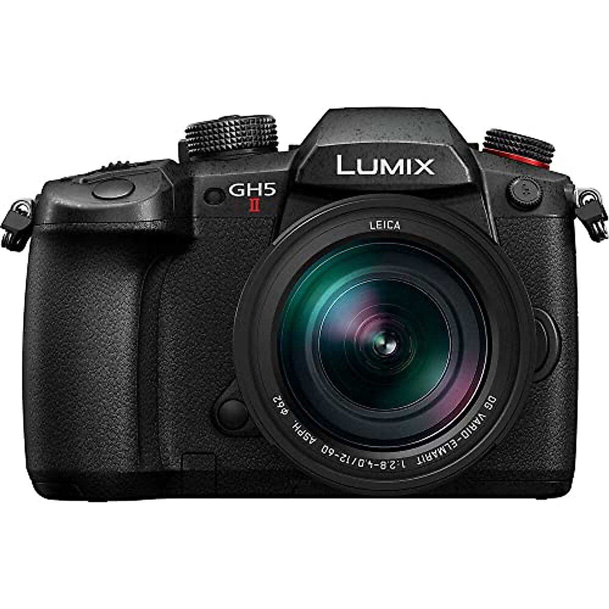 Panasonic Lumix GH5 II Mirrorless Camera with 12-60mm Lens (DC-GH5M2LK) + 2 x Sony 64GB Tough SD Card + Filter Kit + Wide Angle Lens + Telephoto Lens + Lens Hood + Card Reader + More (Renewed)