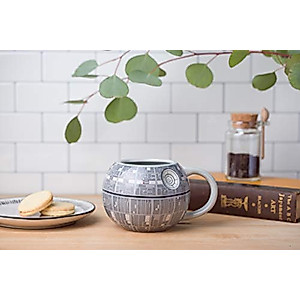 Silver Buffalo Star Wars Death Star 3D Sculpted Ceramic Mug, 20 Ounces
