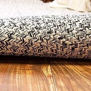 Super Area Rugs Farmhouse Braided Rug Cotton Kitchen Reversible Carpet, Black & White, 2' X 3' Oval