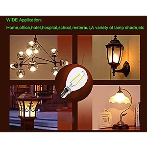 CTKcom 2W G45 Candelabra LED Bulbs Dimmable(4 Pack)- E14 Base Vintage Edison Incandescent Bulb 20W Equivalent 6000K Daylight White Bulbs for Home,Pendant Light,Sconces,Light Fixtures AC110V~130V