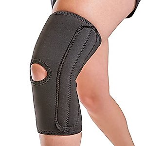 BraceAbility Plus Size Knee Compression Sleeve for Women - Ladies Open Patella Brace and XXXXL Kneecap Stabilizer with Support Stays for Female Arthritis Pain, Meniscus Tears and ACL injury (4XL)