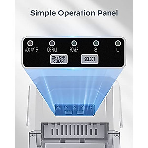 Silonn Ice Maker Countertop, Portable Ice Machine with Carry Handle, Self-Cleaning Ice Makers with Basket and Scoop, 9 Cubes in 6 Mins, 26 lbs per Day, Ideal for Home, Kitchen, Camping, RV