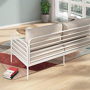 ZINUS Amanda Navy Metal Sofa / Steel Framework with Upholstered Cushions / Easy Assembly